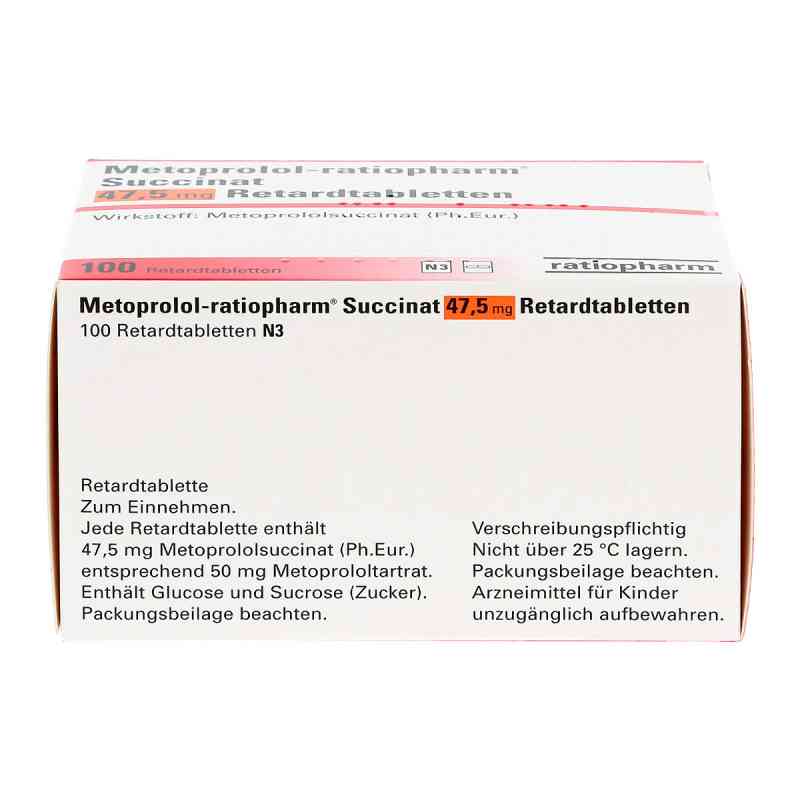 Metoprolol-ratiopharm Succinat 47,5mg 100 stk