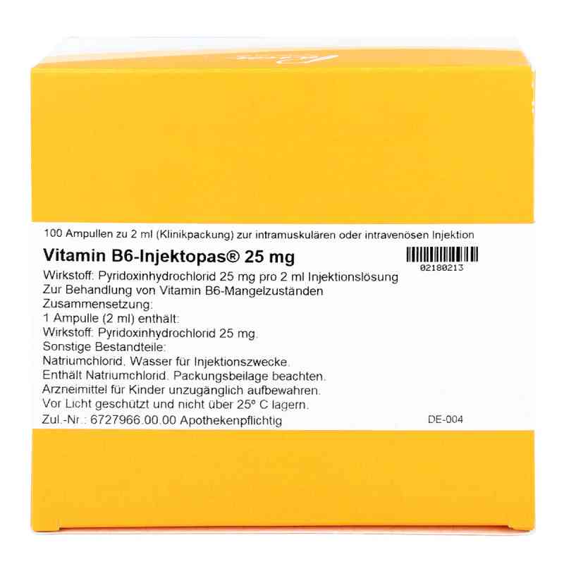 Vitamin B6 Injektopas 25 mg Injektionslösung 100X2 ml