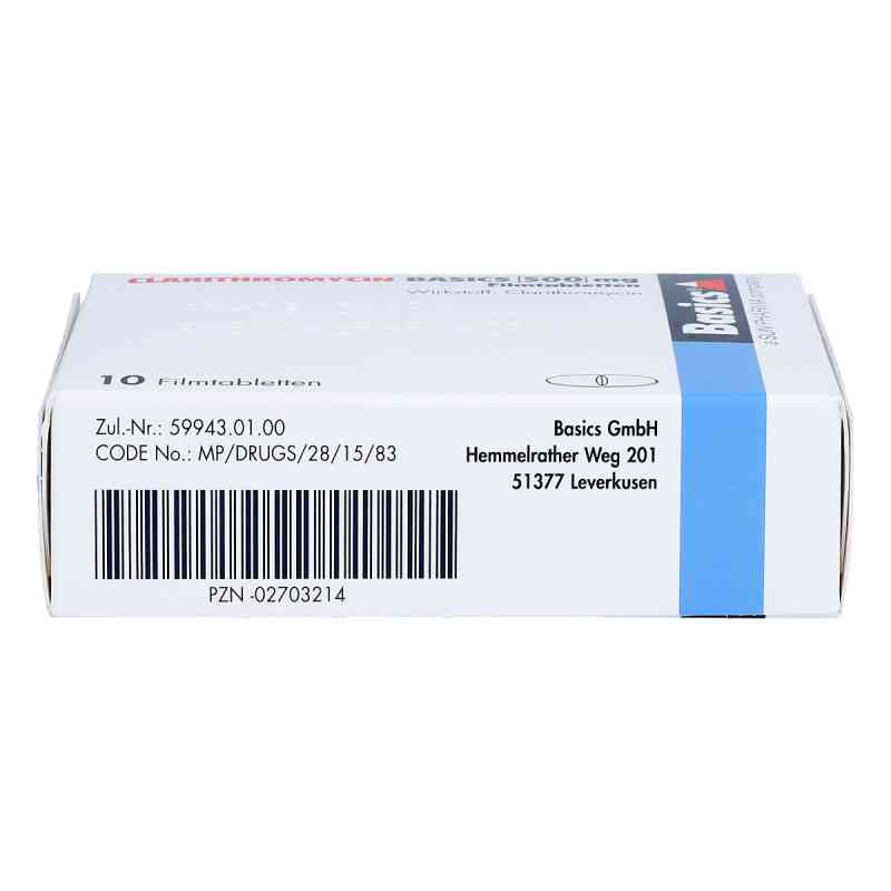 Clarithromycin Basics 500 mg Filmtabletten 10 stk