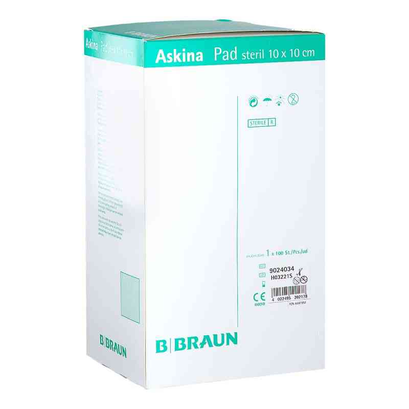 Askina Pad Wundauflage 10x10cm nichthaftend 100 stk