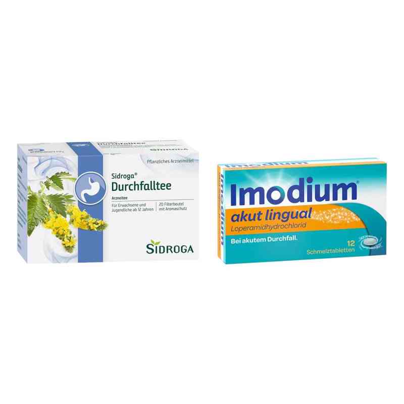 Sidroga Durchfalltee + Imodium akut lingual Schmelztabletten 1 Set