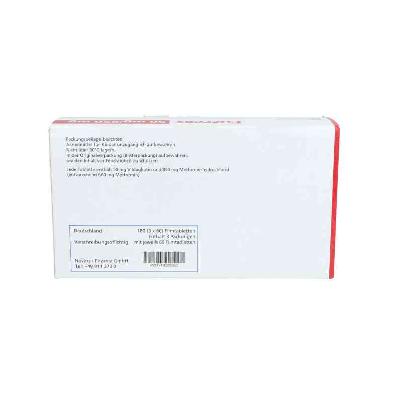 Eucreas 50 mg/850 mg Filmtabletten 3X60 stk