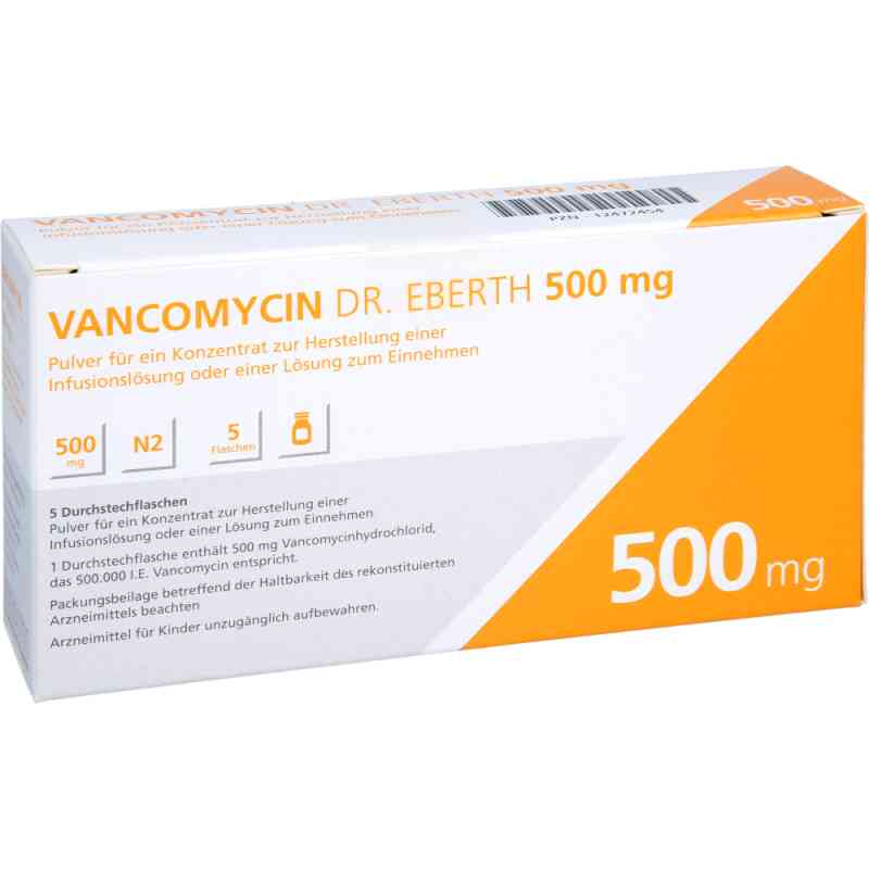 Vancomycin Doktor eberth 500mg P.z.h.e.inf./l.z.einn. 5 stk