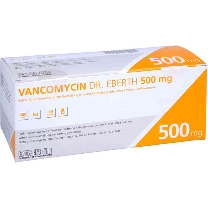Vancomycin Doktor eberth 500mg P.z.h.e.inf./l.z.einn. 10 stk