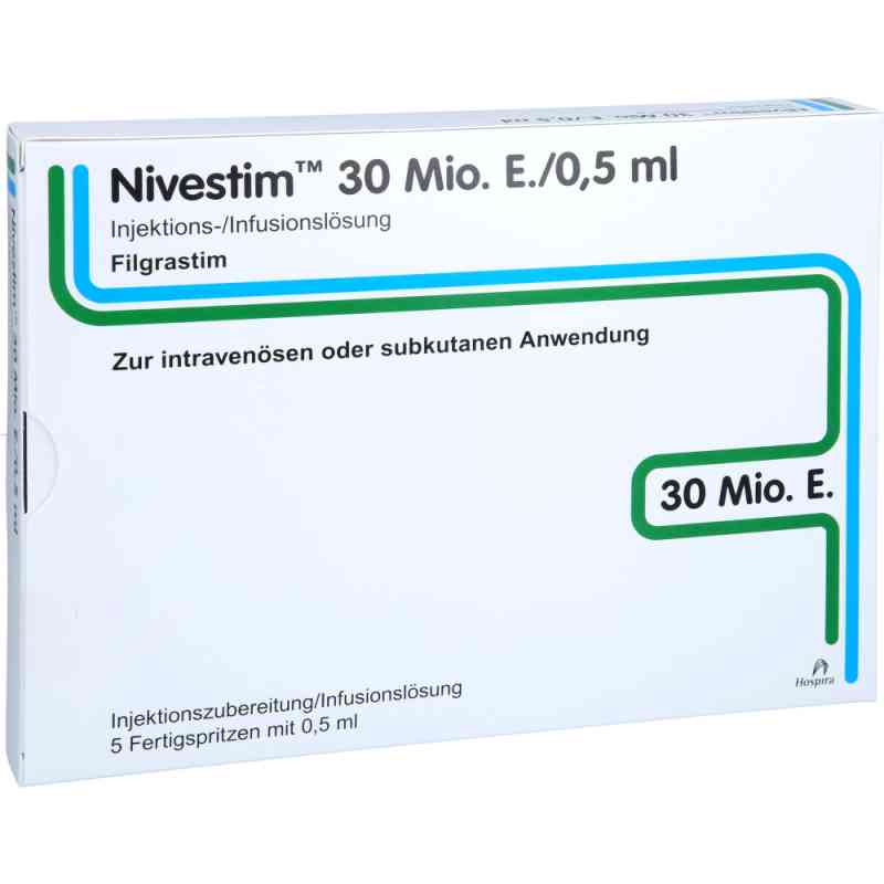 Nivestim 30 Mio.e/0,5ml iniecto /inf.lsg.i.e.fertigsp. 5 stk