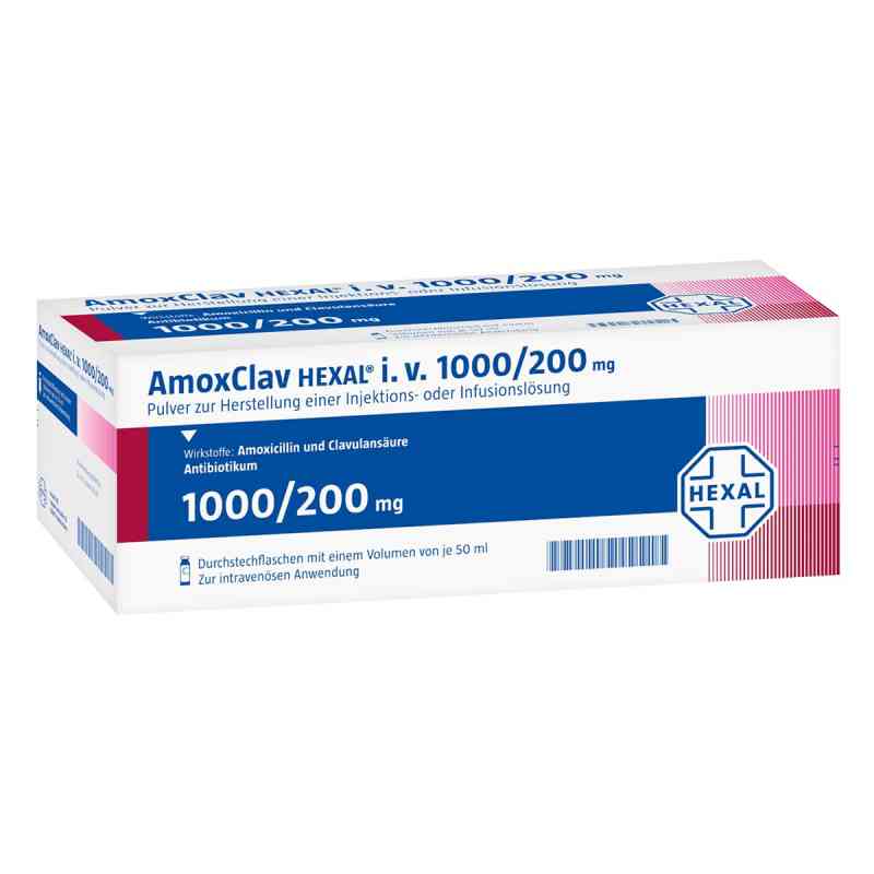 Amoxclav Hexal intravenös 1000/200 mg P.z.h.e.inj./inf.l. 10 stk