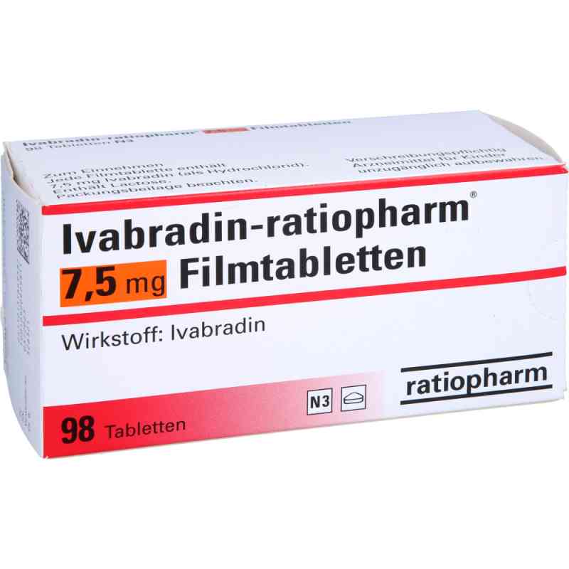 Ivabradin ratiopharm 7,5 mg Filmtabletten 98 stk