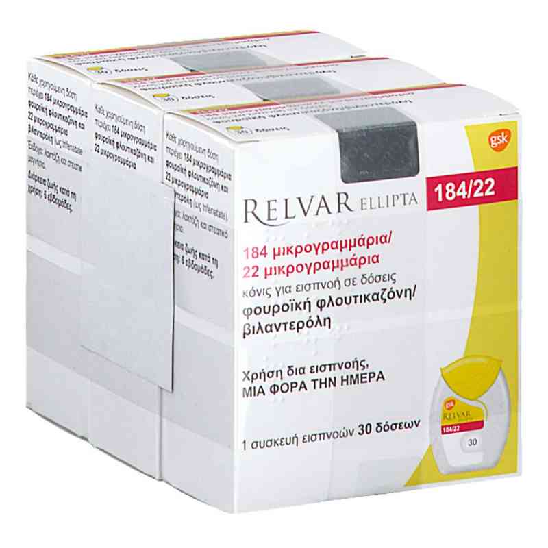 Relvar Ellipta 184 Mikrogramm/22 Mikrogramm Inh.p. 3X30 stk