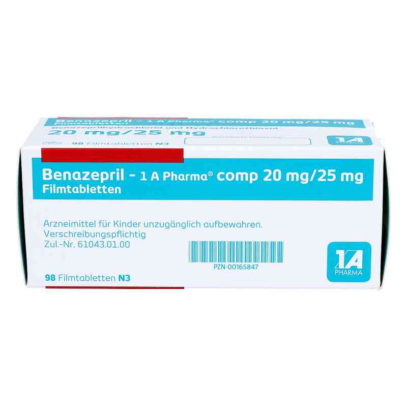 Benazepril 1a Pharma compositus 20/25mg Filmtabletten 98 stk