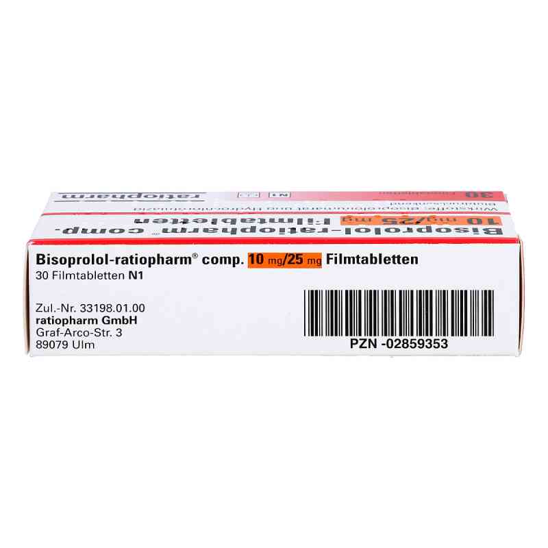 Bisoprolol-ratiopharm compositus 10 mg/25 mg Filmtabletten 30 stk