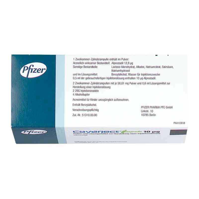 Caverject Impuls 10 [my]g Zweikammerspritzen 2 stk