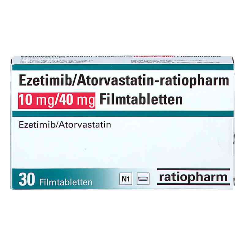 Ezetimib/atorvastatin-ratiopharm 10 Mg/40 Mg Fta 30 stk