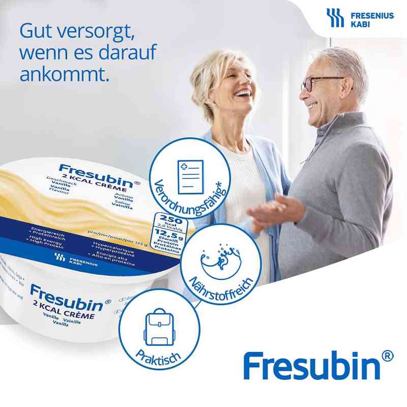 Fresubin 2 kcal Creme Walderdbeere | Pudding & Aufbaunahrung 4X125 g