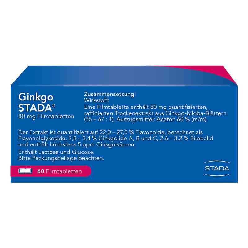 Ginkgo Biloba STADA 80 mg Filmtabletten 60 stk