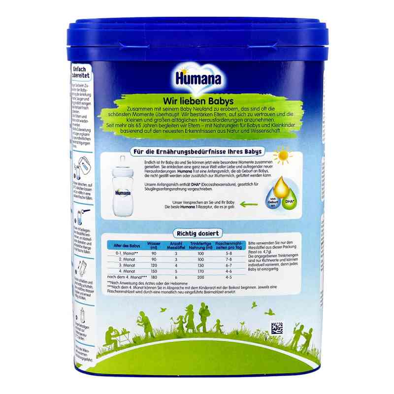 Humana Anfangsmilch 1 Mit Hmo Pulver 750 g online kaufen