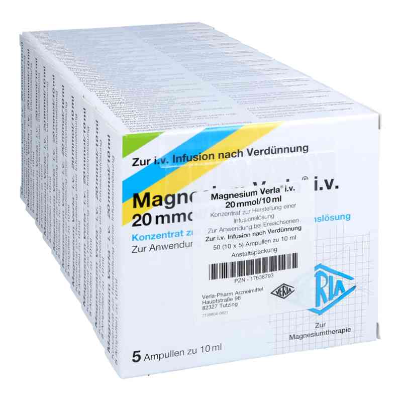 Magnesium Verla i.v. 20 mmol/10 ml 50 stk online kaufen