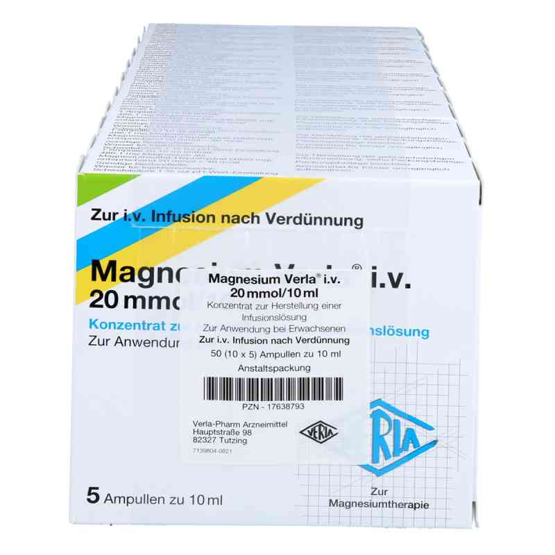 Magnesium Verla i.v. 20 mmol/10 ml 50 stk online kaufen