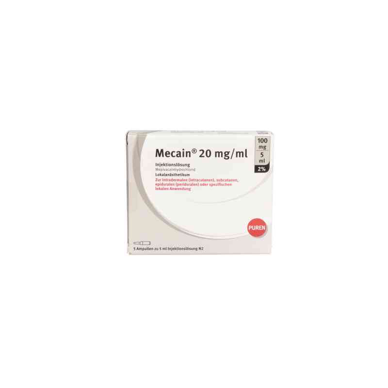 Mecain 2% 20 mg/ml iniecto l.100mg/5ml Glasampulle 5X5 ml