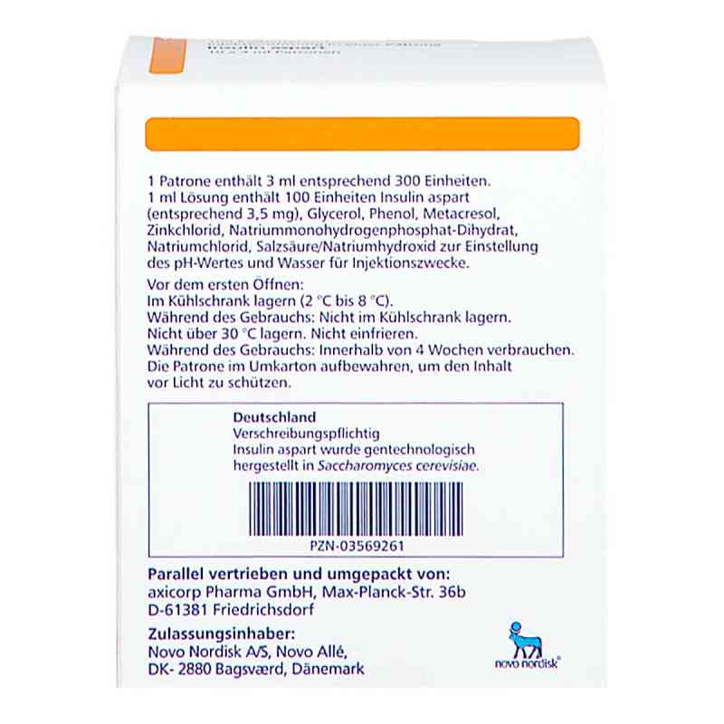 Novorapid Penfill 100 E/ml iniecto -lsg.i.e.patrone 10X3 ml