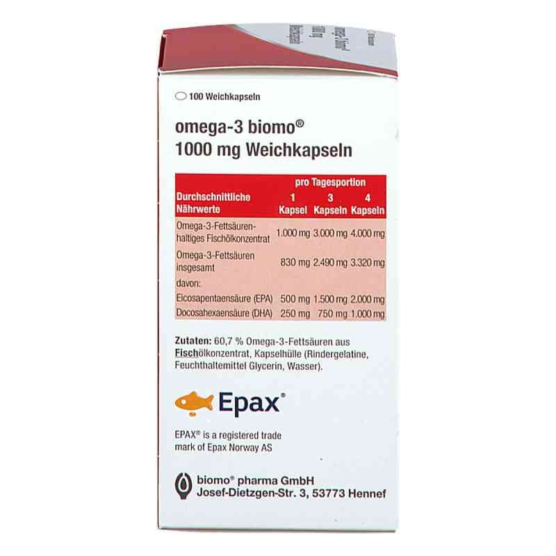 Omega-3 Biomo 1000 Mg Weichkapseln 100 stk online kaufen