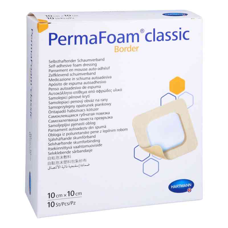 Permafoam classic Border Schaumverband 10x10 cm 10 stk