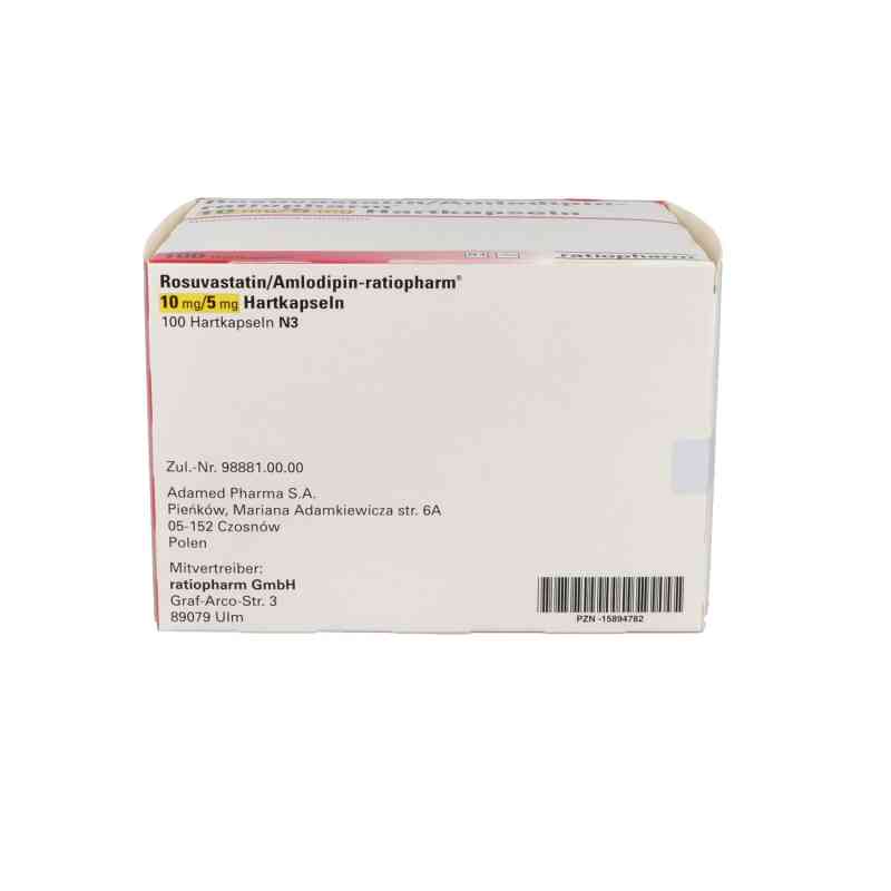 Rosuvastatin/amlodipin-ratiopharm 10 Mg/5 Mg Hkp 100 stk