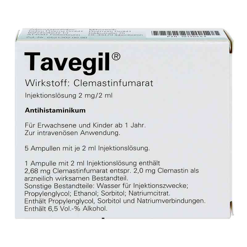 Tavegil Injektionslösung 2 mg/2 ml Ampullen 5X2 ml