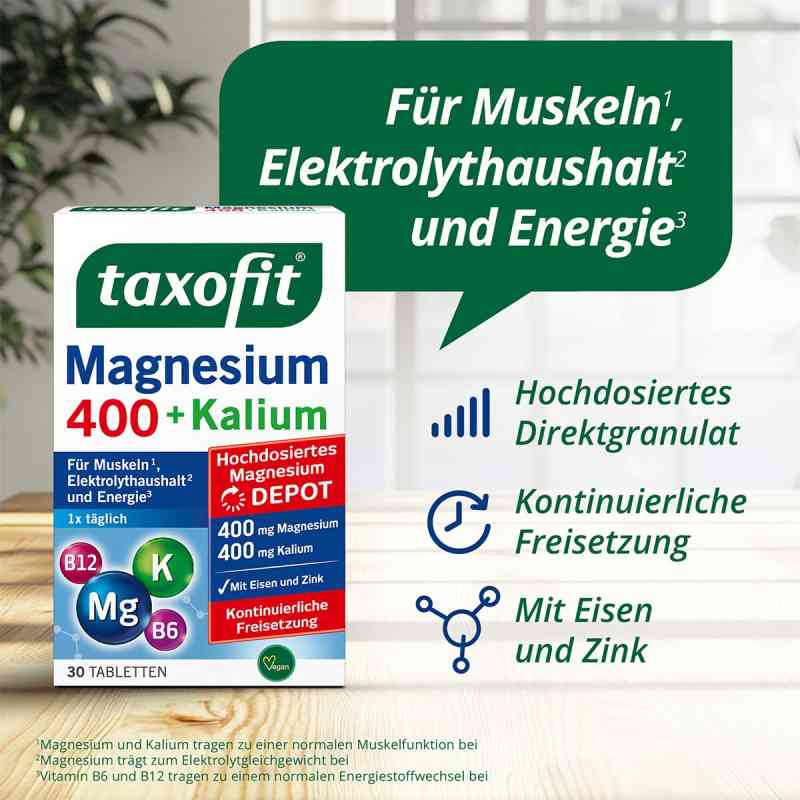 Taxofit Magnesium 400 + Kalium Depot Tabletten 30 stk