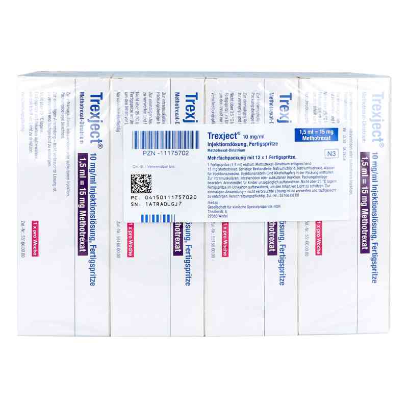 Trexject 15 mg 10 mg/ml iniecto -lsg.i.e.fertigspr. 12 stk