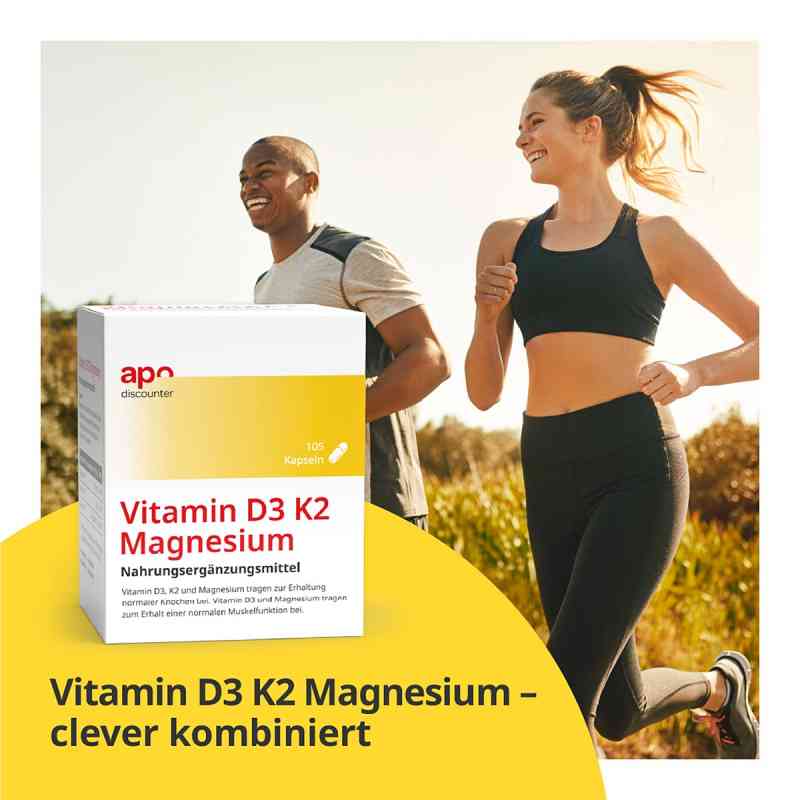 Vitamin D3 K2 Magnesium Kapseln von apodiscounter 105 stk