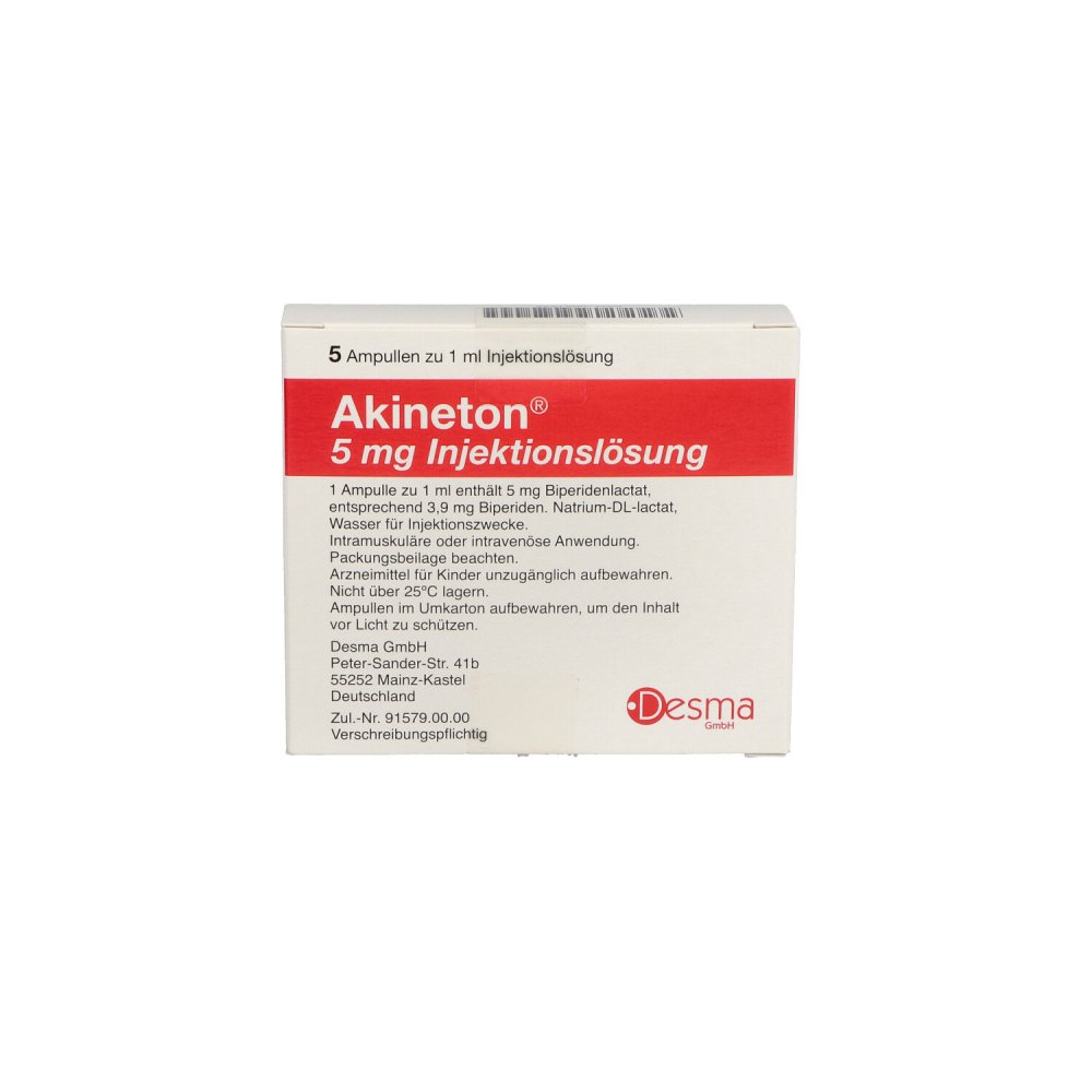 Akineton 5 mg/ml Injektions-/infusionslösung 5X1 ml