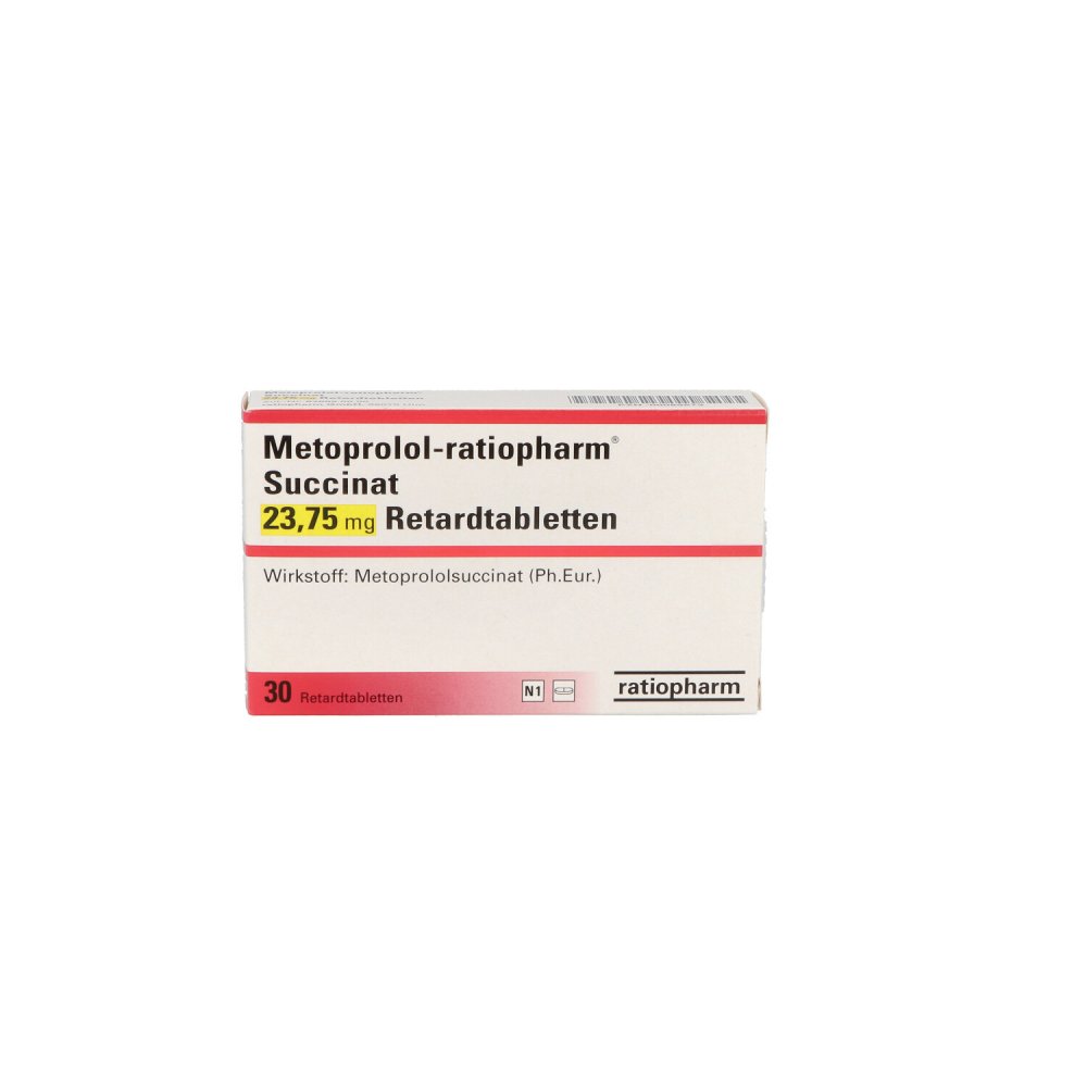 Metoprolol-ratiopharm Succinat 23,75mg Retardtabletten 30 stk
