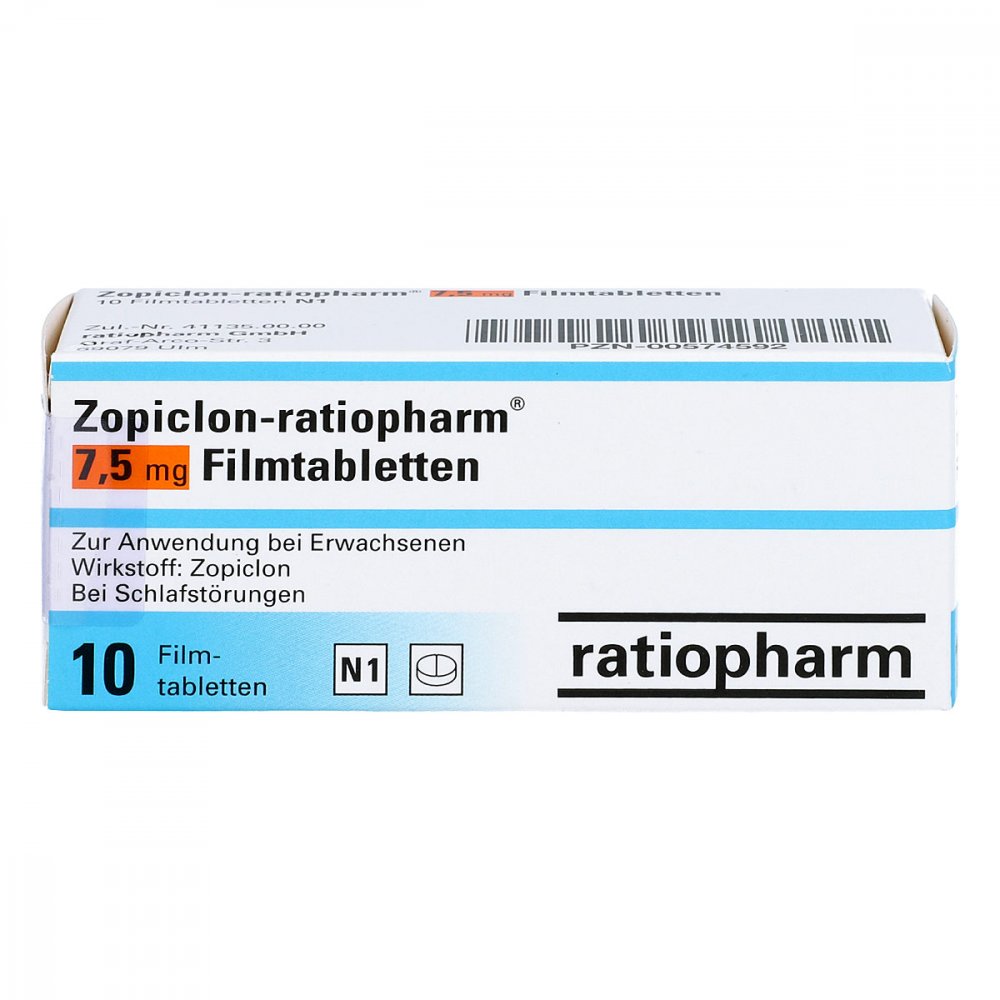 Zopiclon-ratiopharm 7,5 mg Filmtabletten 10 stk