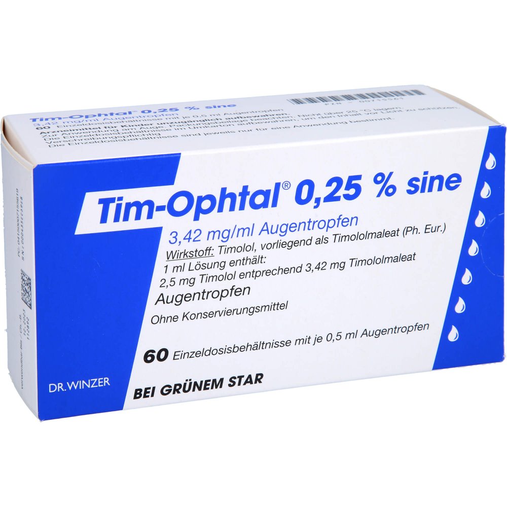 Tim-Ophtal 0,25% sine Augentropfen 0,5ml 60X0.5 ml