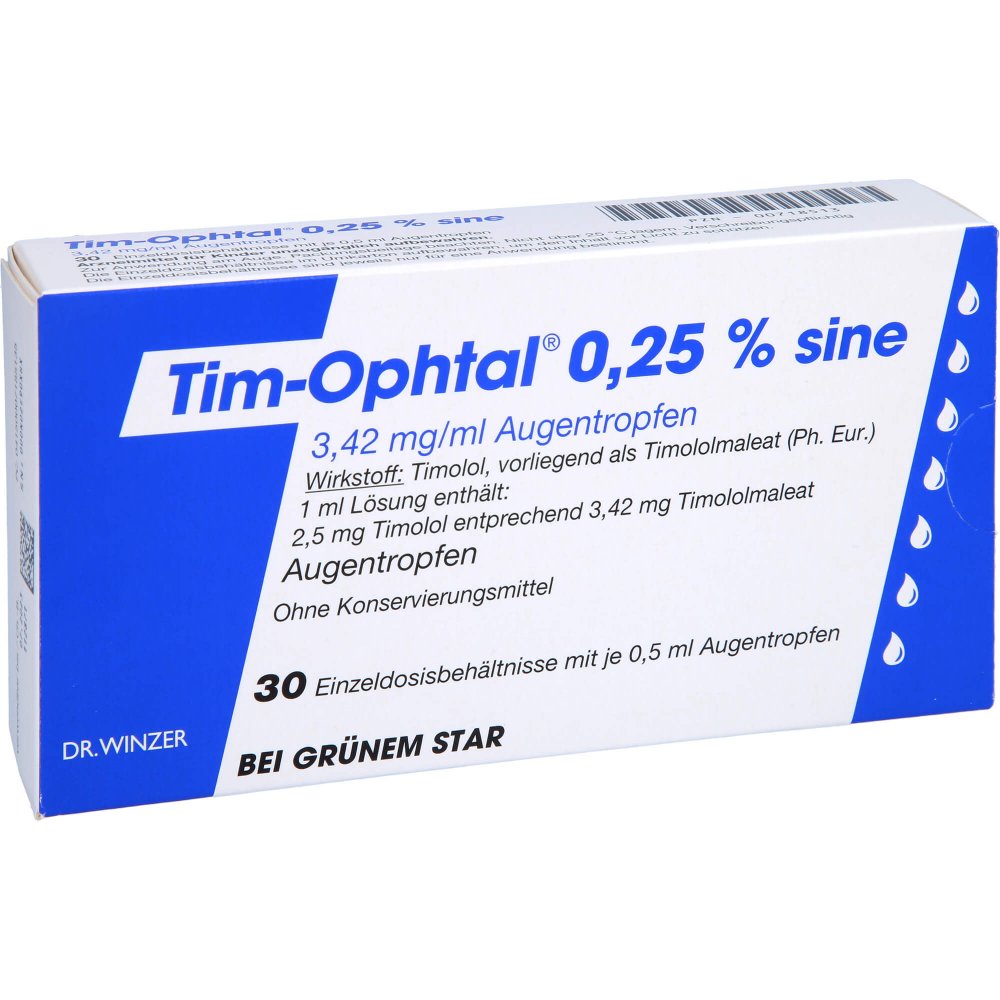 Tim-Ophtal 0,25% sine Augentropfen 0,5ml 30X0.5 ml