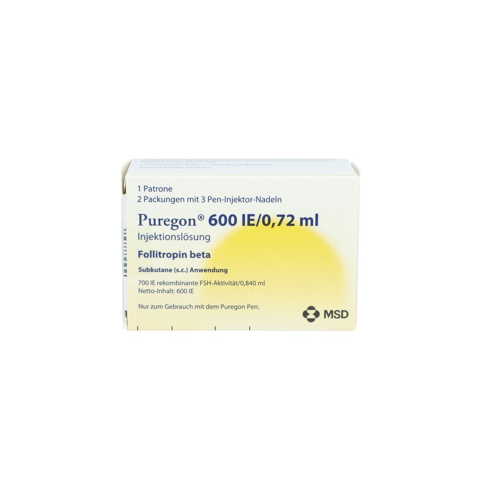 Puregon 600 I.e./0,72 ml Zylinder amp.+ 6 Pen iniecto nad. 1 stk