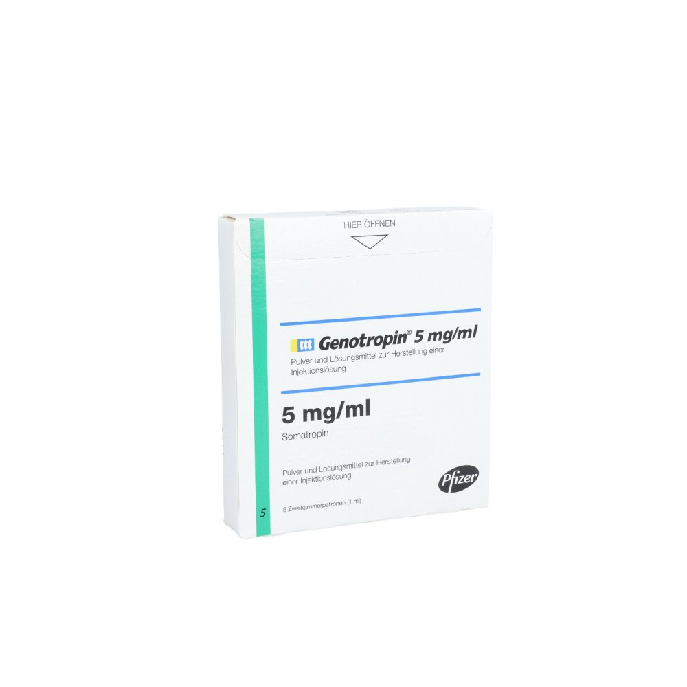 Genotropin 5 mg Zweikam.patrone Tropfen -sub.m.lsg.-m. 5 stk