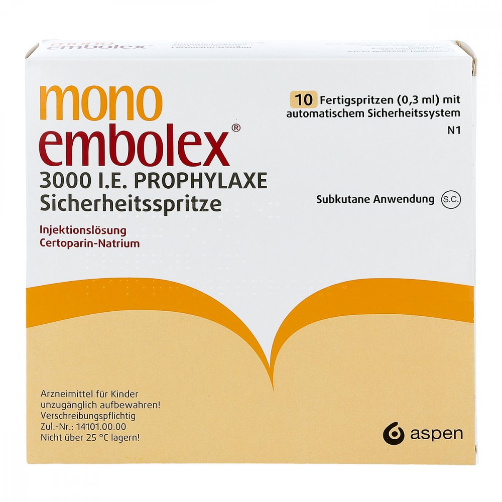Mono Embolex 3.000 I.e.prophyl.sicherh.spr. 10 stk