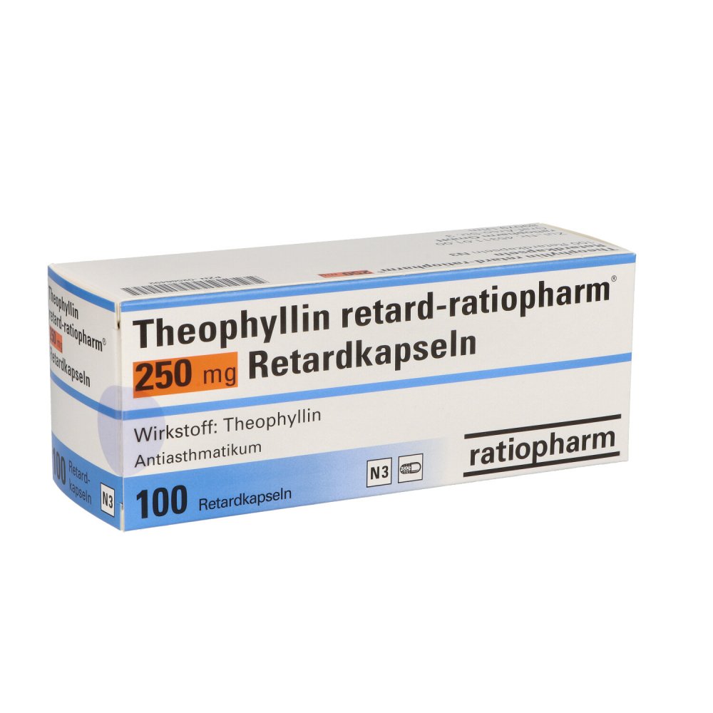 Theophyllin retard-ratiopharm 250mg 100 stk