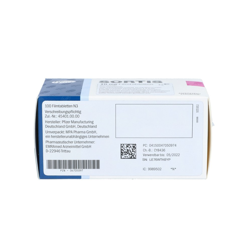 Sortis 10 mg Filmtabletten 100 stk günstig bei apo.com