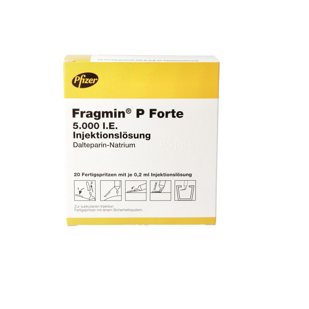Fragmin 5.000 I.e. P Forte iniecto l.i.e.fs.m.sich-sy. 20 stk