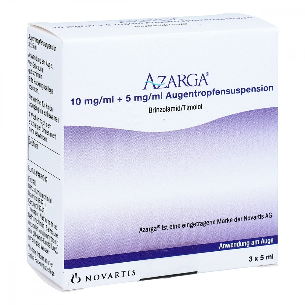 Azarga 10 mg/ml + 5 mg/ml Augentropfensuspension 3X5 ml