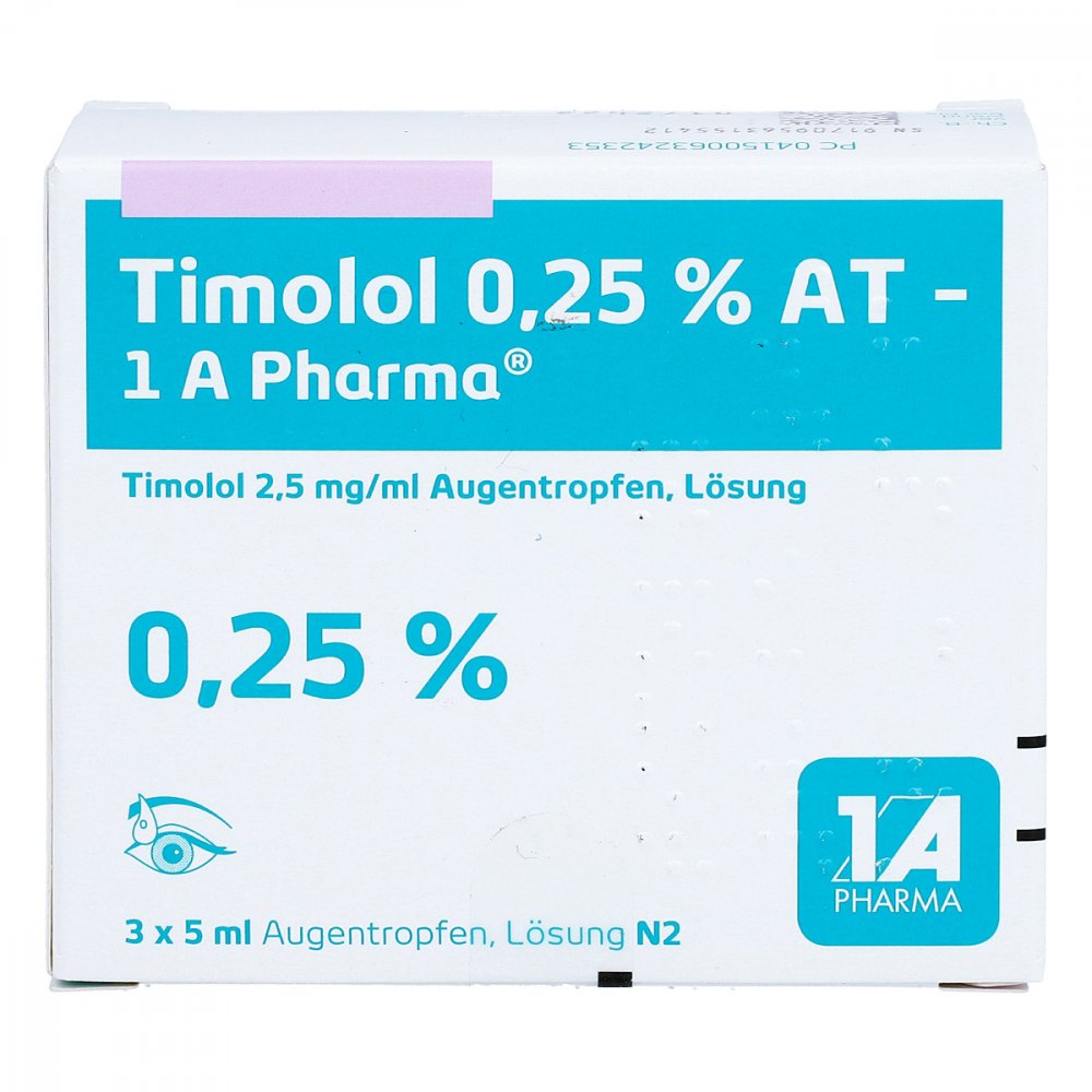 Timolol 0,25% AT-1A Pharma 3X5 ml günstig bei apo.com
