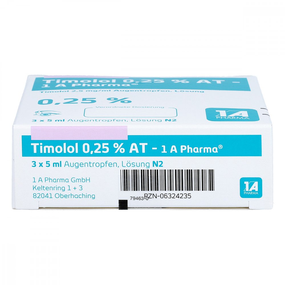 Timolol 0,25% AT-1A Pharma 3X5 ml günstig bei apo.com