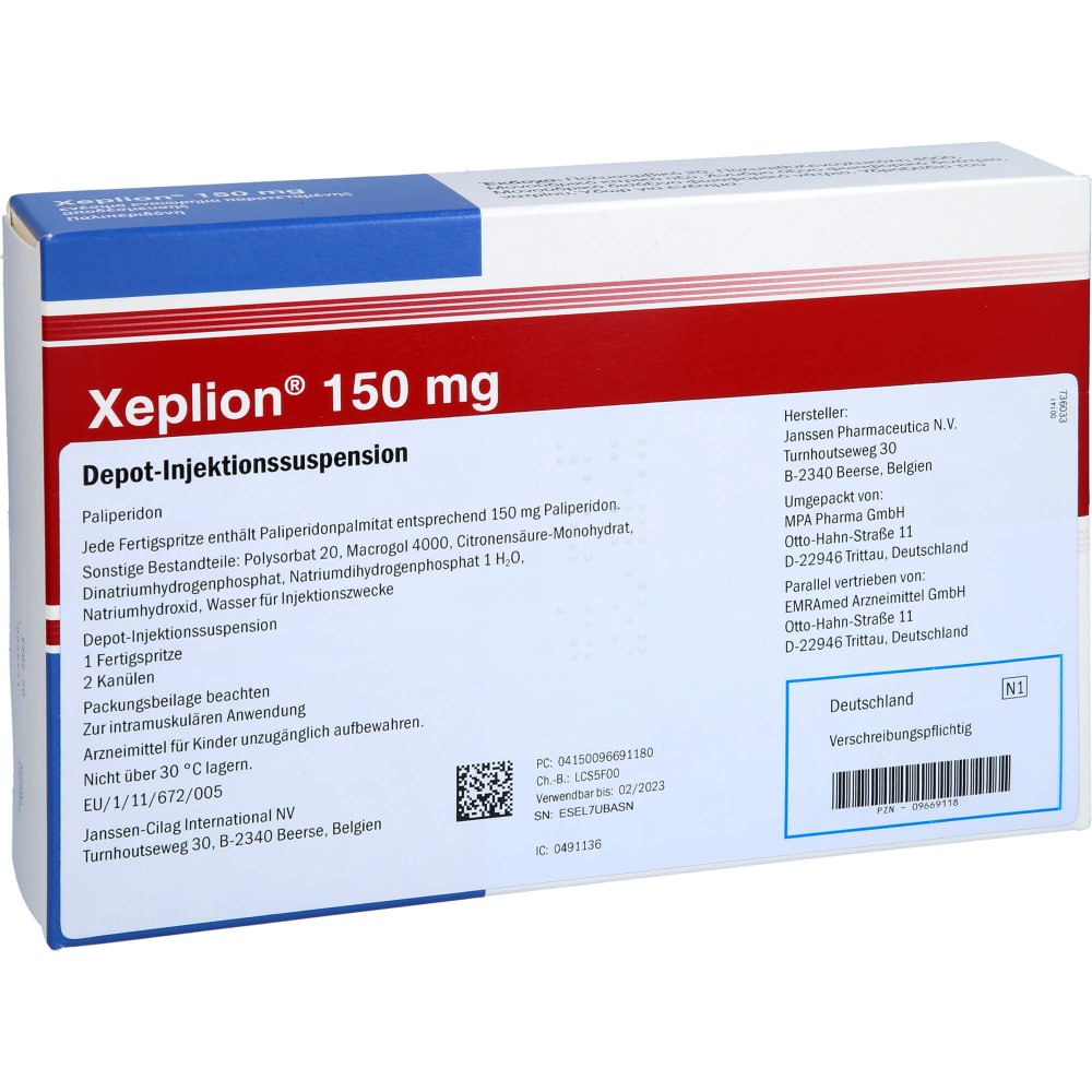 Xeplion 150 mg Depot-injektionssusp.i.e.fertigspr. 1 stk