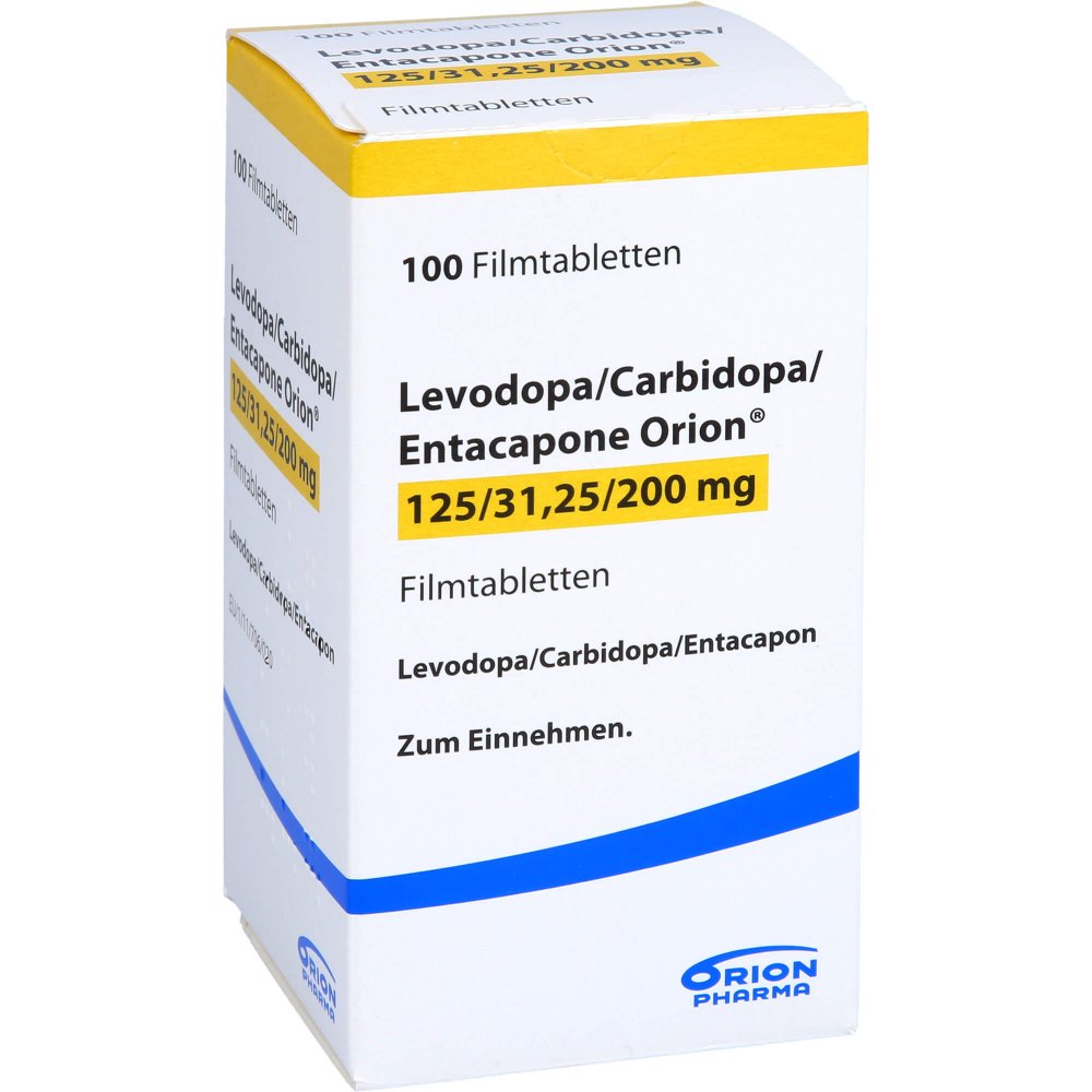 Levodopa/Carbidopa/Entacapone 125mg/31,25mg/200mg 100 stk