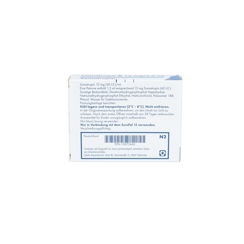 Omnitrope 15 mg/1,5 ml Injektionslösung für SurePal 5 stk
