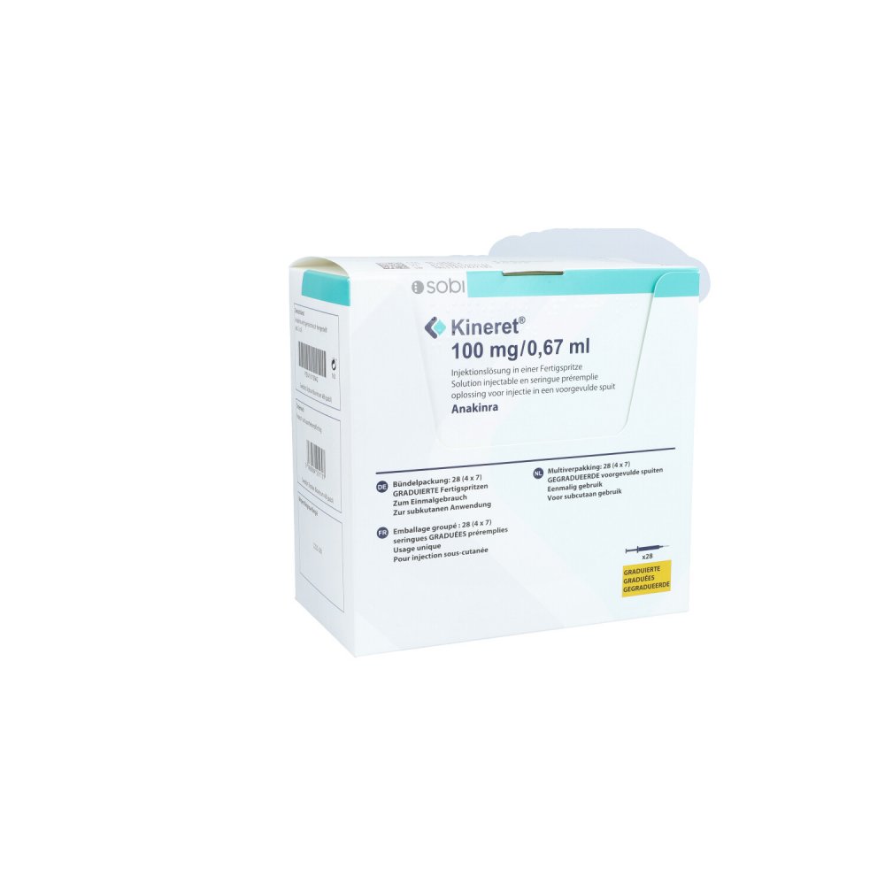 Kineret 100mg graduiert Injektionslösung i.e.fertigsp 28 stk