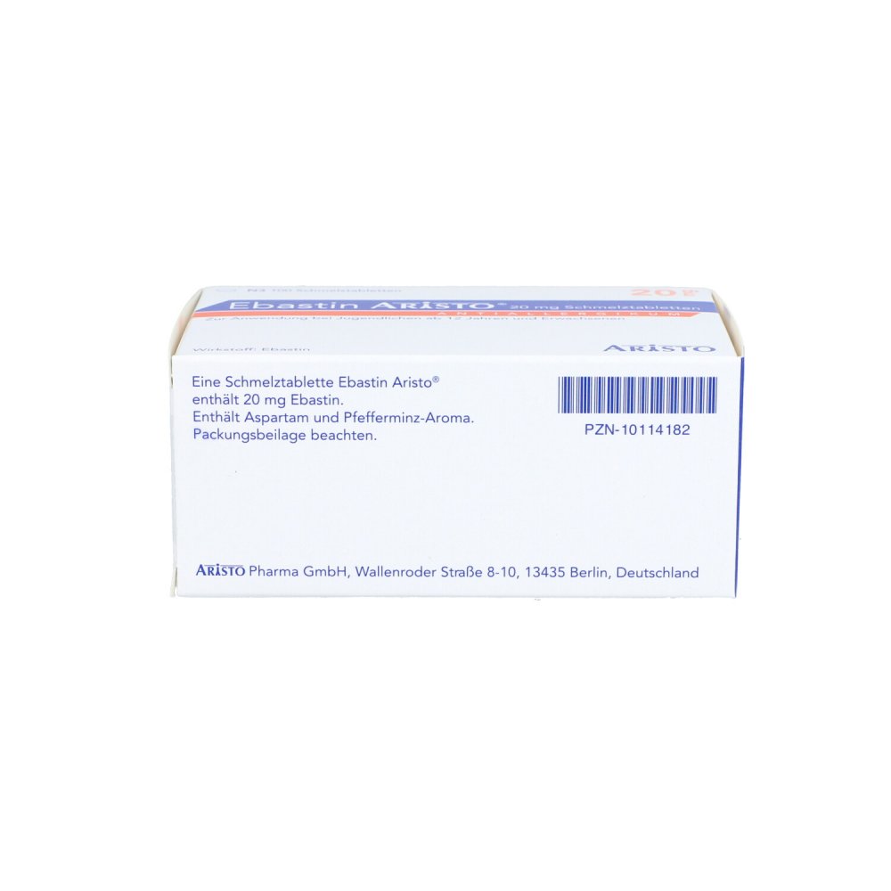 Ebastin Aristo 20 mg Schmelztabletten 100 stk