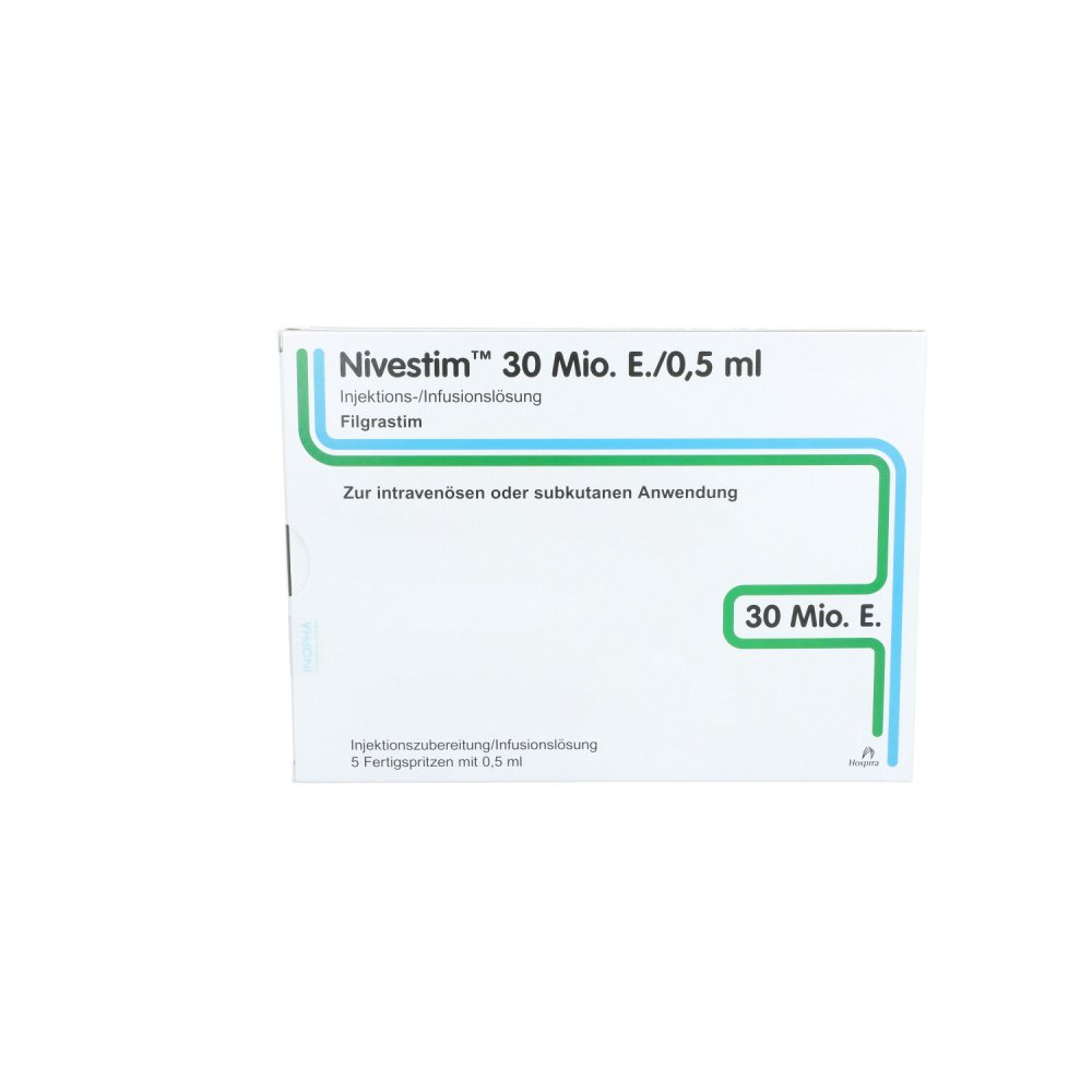 Nivestim 30 Mio.e/0,5ml iniecto /inf.lsg.i.e.fertigsp. 5 stk